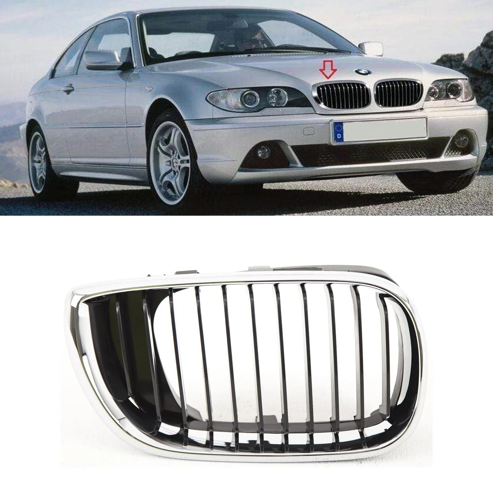 Grill Weight Matt Black Front Kidney Grill Grille For BMW E46 320i 325i ...