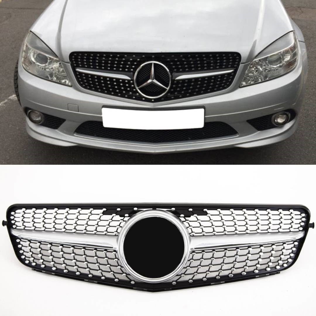 Mercedes C-Class C204 W204 S204 2007-2014 Front Main Grille Gloss Blac ...