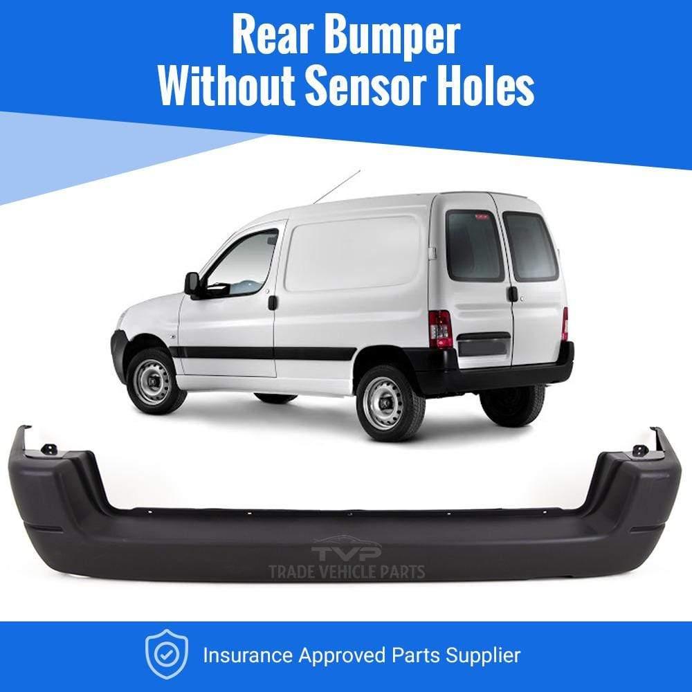 Peugeot Partner 1996-2008 Rear Bumper Black Without Sensor Holes ...
