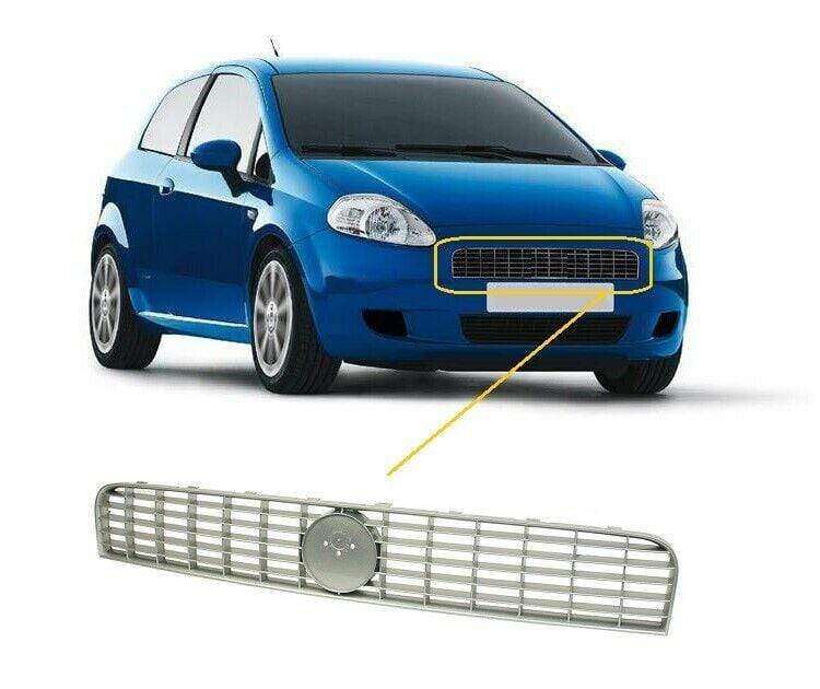 Fits Fiat Grande Punto 2005 2011 Front Top Radiator Grille Gray Between Headlights