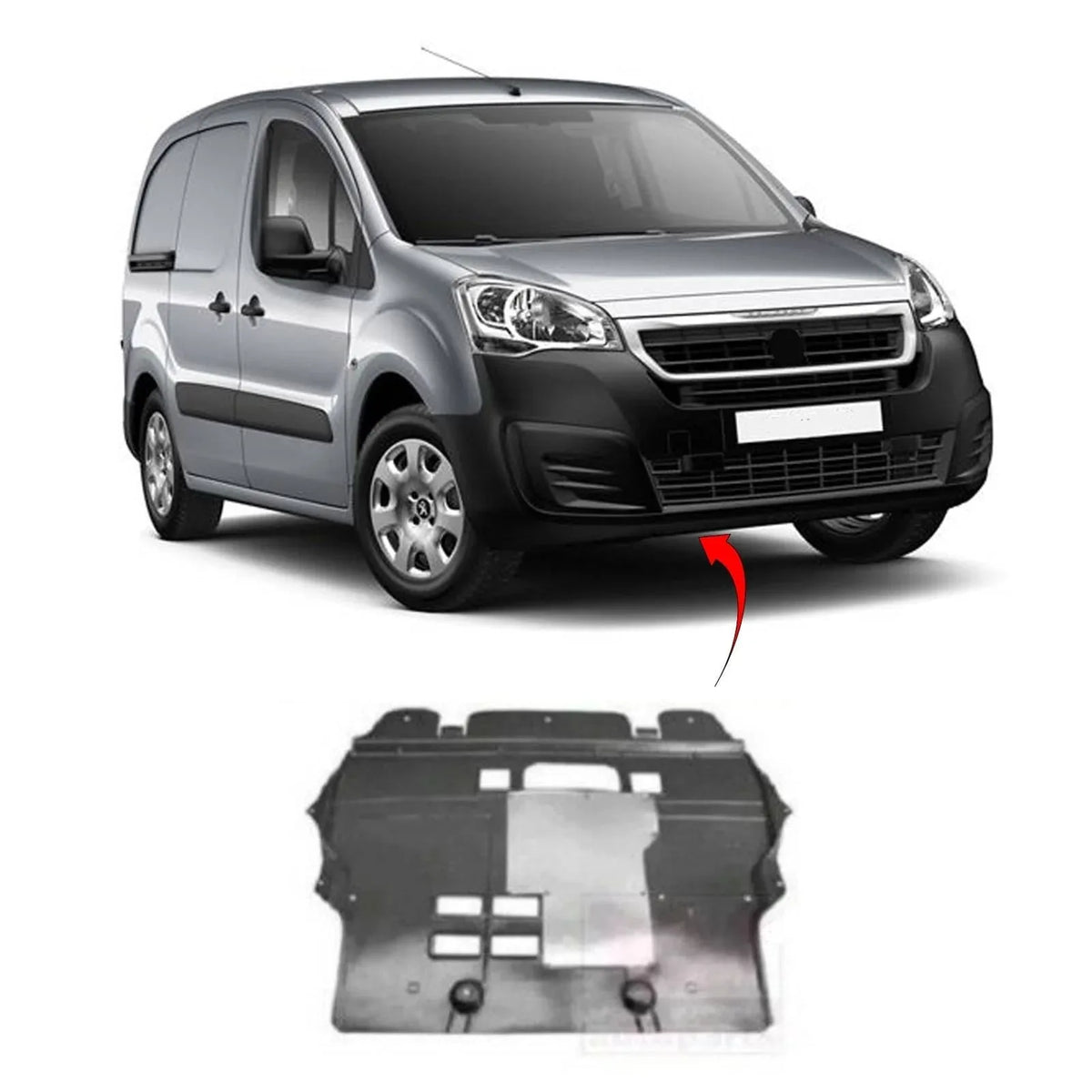 Fits Peugeot Partner 2008- Engine Cover Undertray Rear Section With Al ...