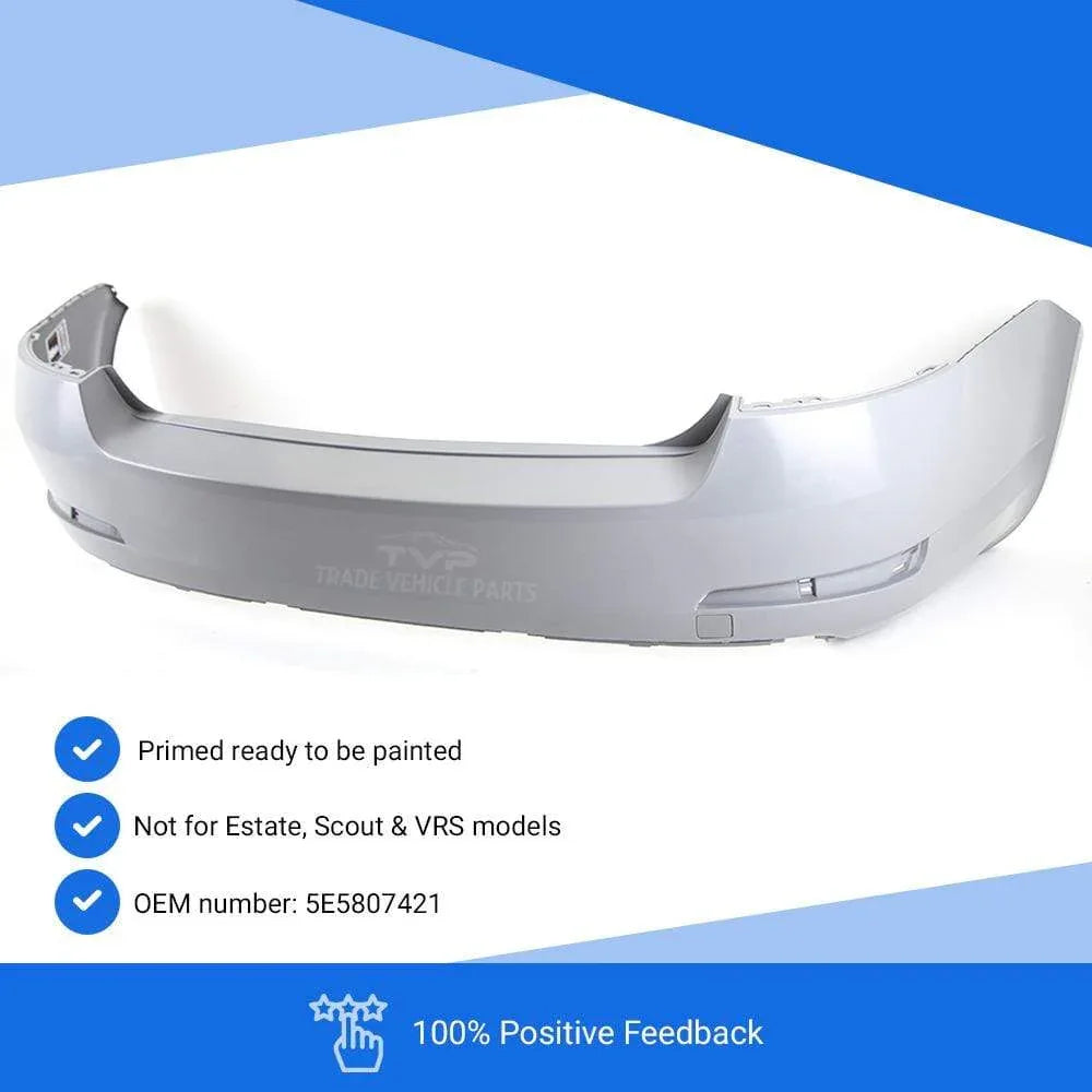 Fits Skoda Octavia 2013-2017 Rear Bumper Primed With Towing Eye Cover ...