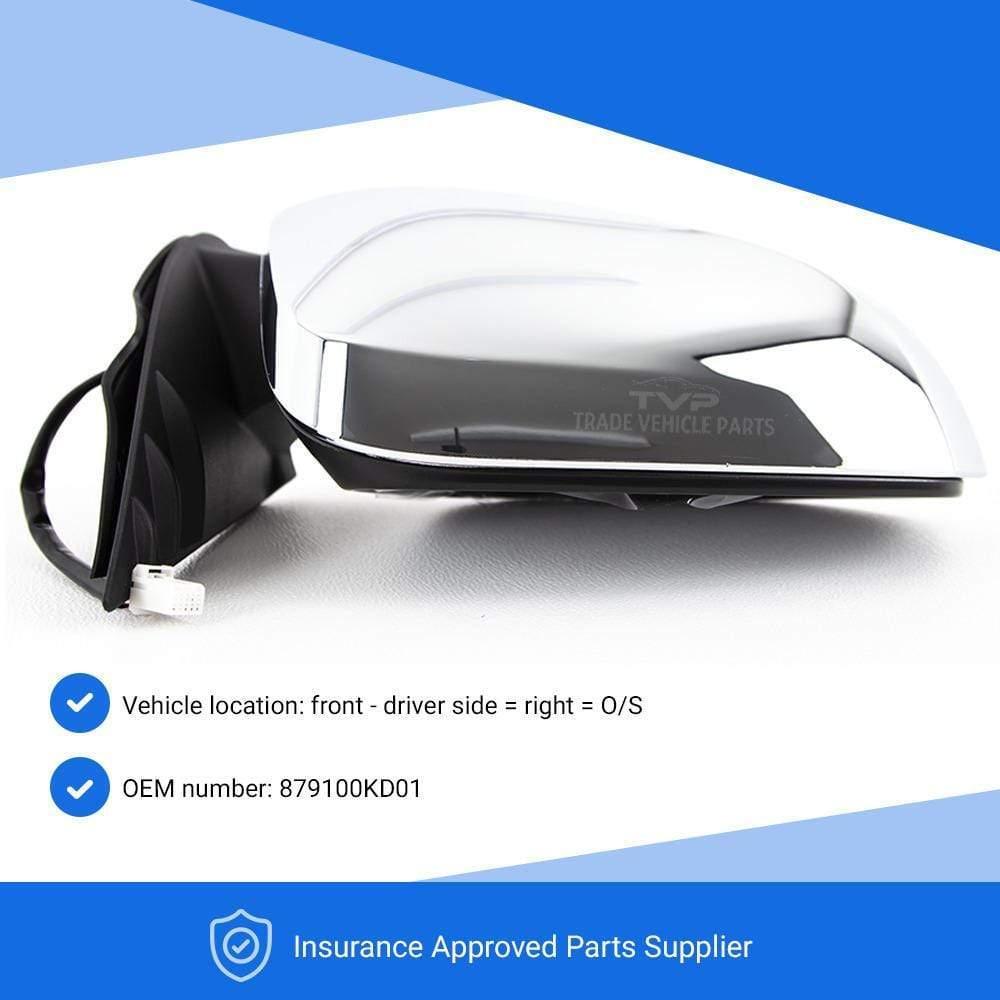 Fits Toyota Hilux 2016- Door Wing Mirror Electric W/Indicator Chrome C ...