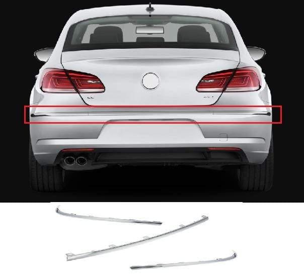 Fits VW Passat Cc 2012-2017 Rear Bumper Moulding Chrome Set Of 3 ...
